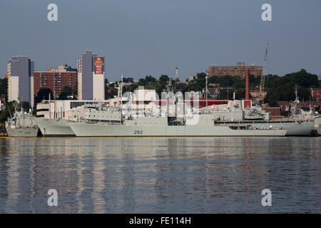 Ships of the Royal Canadian Navy in Halifax, Canada. The harbour and ...