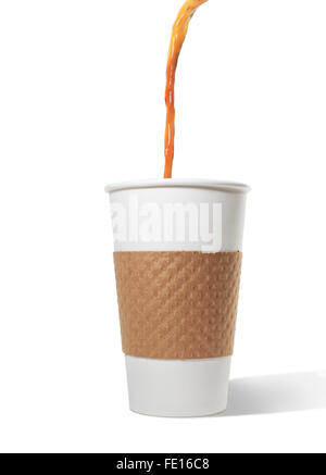 Coffee poured into a white paper cup. Drip brewing coffee Stock Photo ...