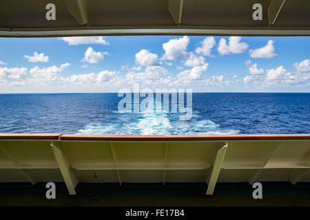 View from the stern of a cruise ship on the stern wave in the sea Stock ...