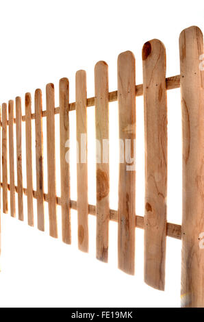 Brown wooden picket fence Stock Photo - Alamy