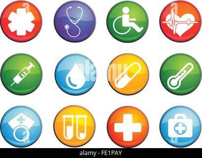 Medical and Health Care Icons Set. Flat Design Stock Vector Image & Art ...