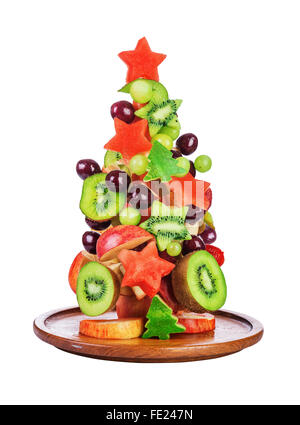 Christmas or New Year appetizer. Christmas tree shape puff pastry buns ...