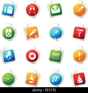 Party icon set in black and white color. simple flat vector Stock ...