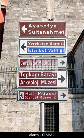 Turkey, Istanbul, Sign with directions Stock Photo - Alamy