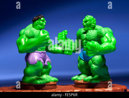 Incredible Hulk vs Abomination happy meal toy Stock Photo - Alamy
