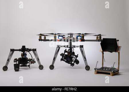 multirotor drone of the octocopter type used for professional aerial ...