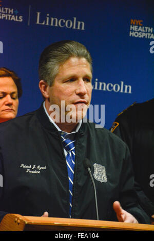 Bronx, United States. 04th Feb, 2016. Mayor Bill de Blasio presents his ...