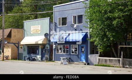 Canada, British Columbia, Stewart, downtown, motorcyclists Stock Photo ...