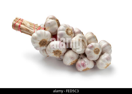 garlic string isolated on a white background with shadow Stock Photo ...