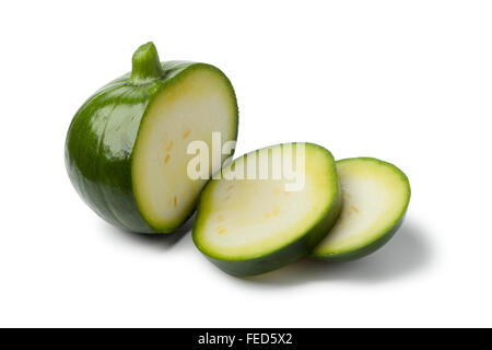 Slices of fresh zucchini squash on white background Stock Photo - Alamy