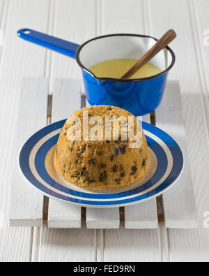 College pudding, the traditional steamed dessert served to students at ...