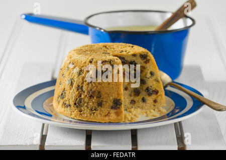 College pudding, the traditional steamed dessert served to students at ...