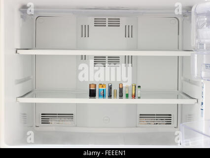 Batteries in the freezer Stock Photo - Alamy