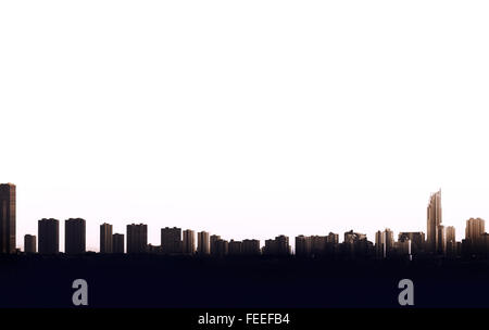 Benidorm skyline silhouette. Black Benidorm city design isolated on ...