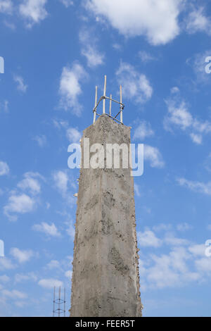 building pillar for home construction at construction site Stock Photo ...
