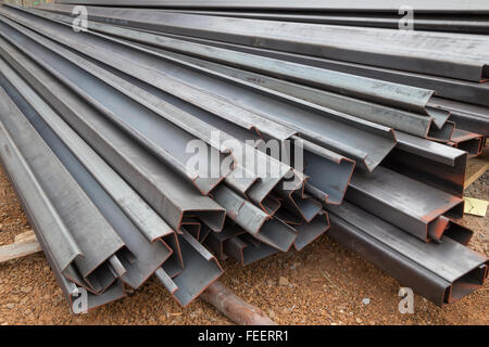 Steel channel (steel C chanel) at construction site Stock Photo - Alamy