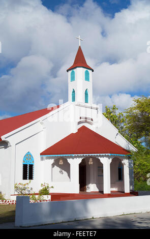 Rotoava Church, Fakarava, Tuamotu Islands, French Polynesia Stock Photo ...