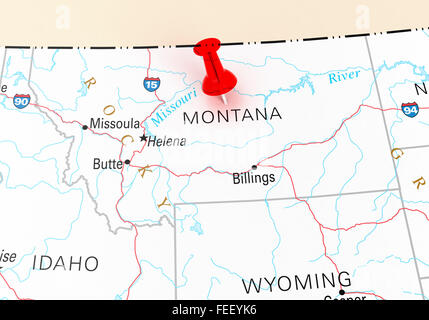 Red Thumbtack Over Virginia State USA Map. 3D rendering Stock Photo - Alamy