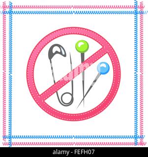 No Safety pin | Sharp Object not allowed | prohibition signs safety pin ...