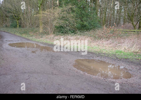 large puddles after heavy rain Stock Photo - Alamy
