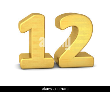 Golden number twelve (number 12) and the word "years" against the ...