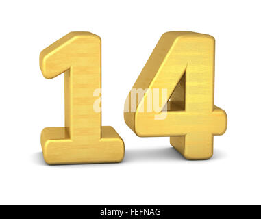 Golden number fourteen (number 14) and the word "years" against the ...