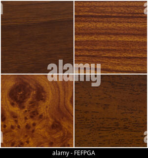 Four dark wood samples textures Stock Photo - Alamy