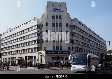 Victoria coach bus station terminal London England Stock Photo - Alamy