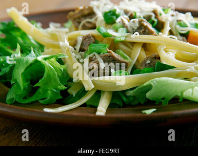 Tex-Mex taco pasta salad we know style haystacks Stock Photo - Alamy