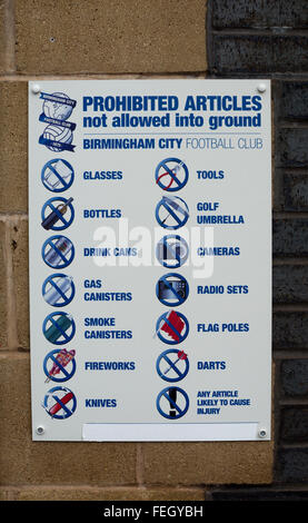 Prohibited Articles not allowed into football stadium Ipswich Town ...