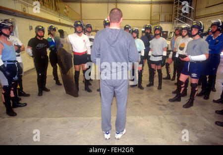 Police officers receiving briefing at Metropolitan Police Public Order ...