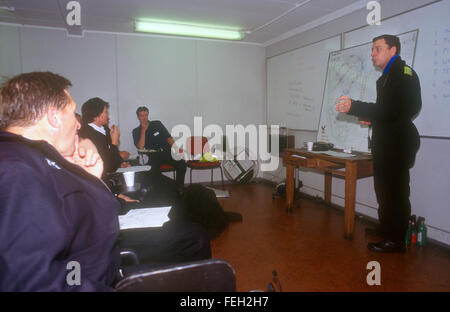 Police officers receiving briefing at Metropolitan Police Public Order ...