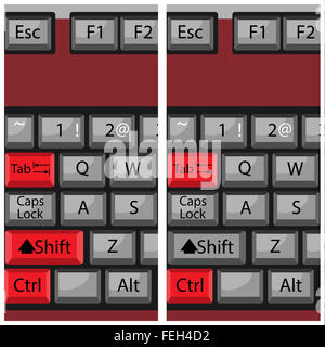 Set of combination button keyboard. Interface command, computer combination, key keypad, ctrl ...