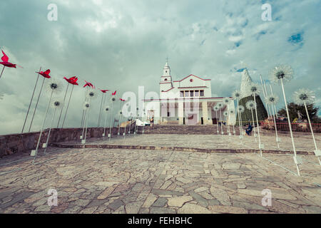 catholic church on the top of the mountain, bogota, colombia, latin ...