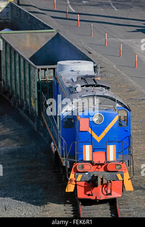 A diesel locomotive hauled freight train with two Class 60 locomotives ...