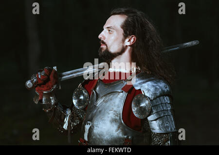 Fairy-tale prince in armor and princess in a cute dress. Watercolor ...