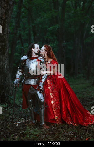 Queen and Knight Stock Photo - Alamy