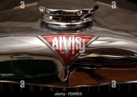 vintage alvis car radiator grill and radiaator cap mascot Stock Photo ...