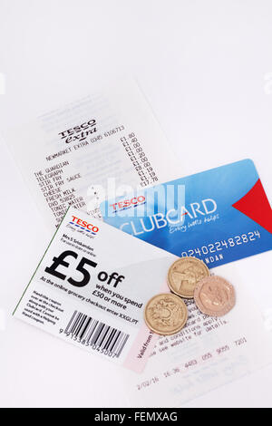 Tesco supermarket bill, Tesco clubcard, tesco voucher and money off ...