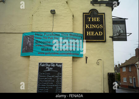 Closed up pub The Kings Head, Hadstock,Cambridgeshire, Feb 2016. Closed ...