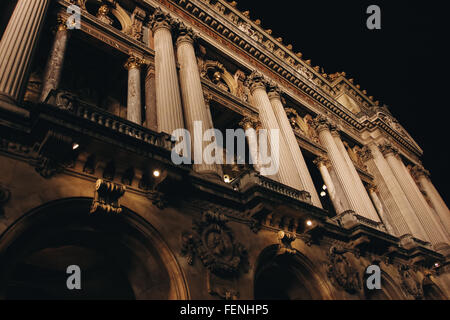Exterior details of Opera Garnier in Paris also known as Palais Garnier ...