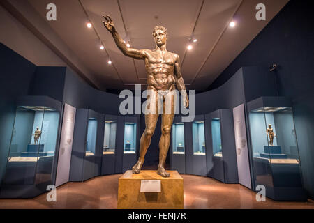 The Antikythera Ephebe in the National Archaeological Museum in Athens ...
