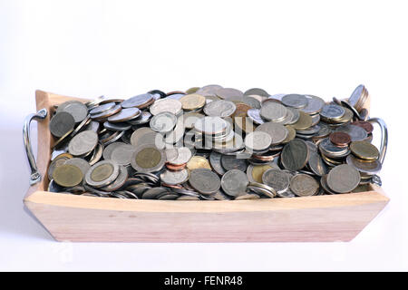 Bunch of quarters on white background Stock Photo - Alamy