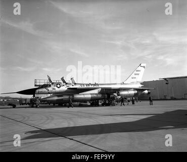 The Convair B-58 Hustler, shown in this 1961 photograph at Edwards Air ...