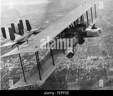 Image of a Caproni plane in flight at the Aviation Experiment Station ...
