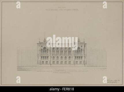 A pencil drawing of the facade of the House of the Estates, showcasing ...