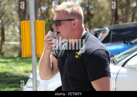 Blair Cottrell, leader of the United Patriots Front (UPF) speaks over ...