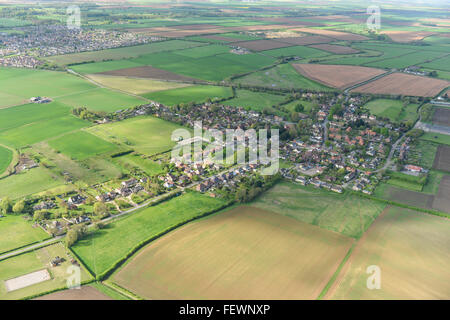 An aerial view of the Lincolnshire village of Metheringham and Stock ...