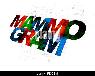 Medicine concept: Mammogram on Digital Data Paper background Stock ...