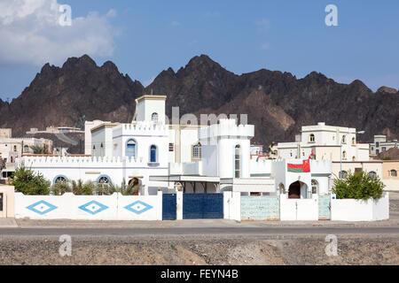 Oman, Muscat, Omani houses in old Muscat, following the traditional ...